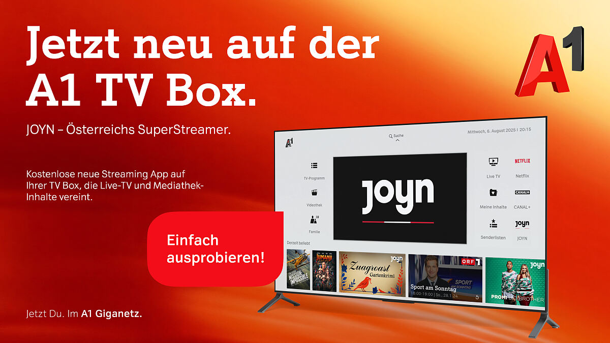 JOYN, Österreichs SuperStreamer, ab sofort auf der A1 TV Box - A1.net Newsroom